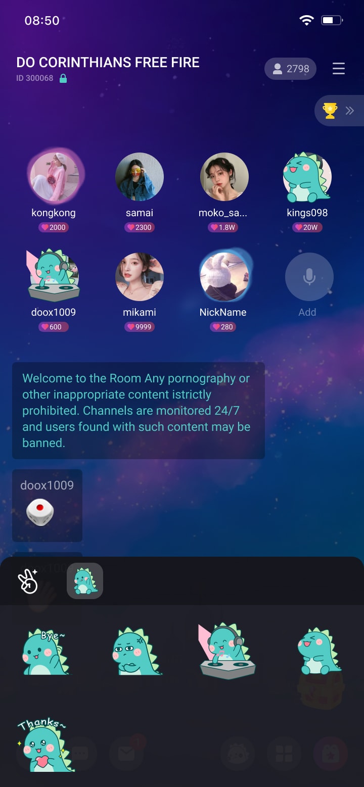 Dino Voice Chat丨Quick Match丨Team Up丨Game Room